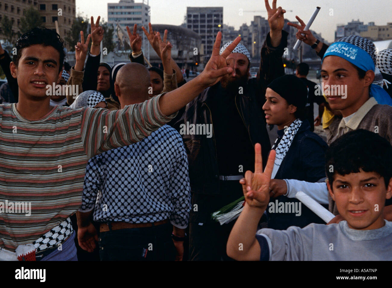 Lebanese people at a rally Stock Photo - Alamy