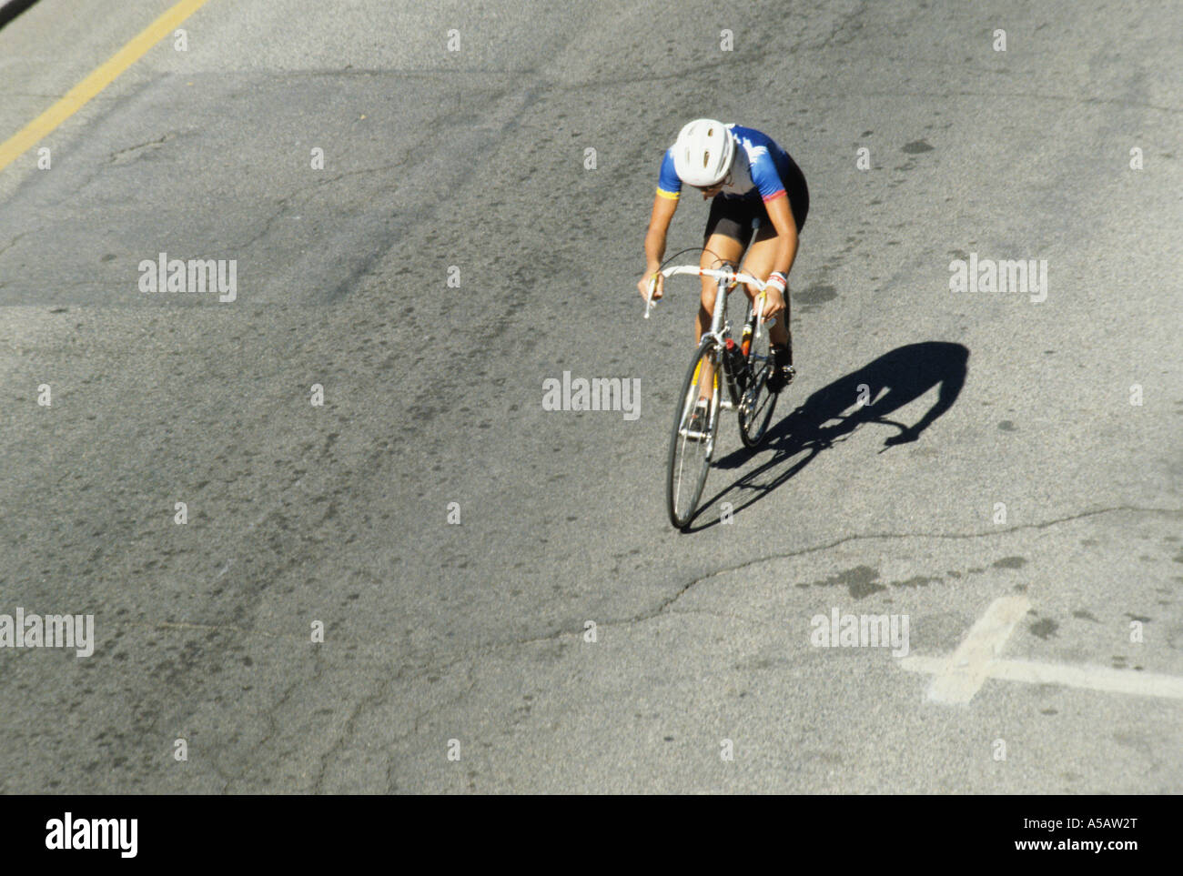 1 one Solo Bicycle Rider on bike Stock Photo - Alamy