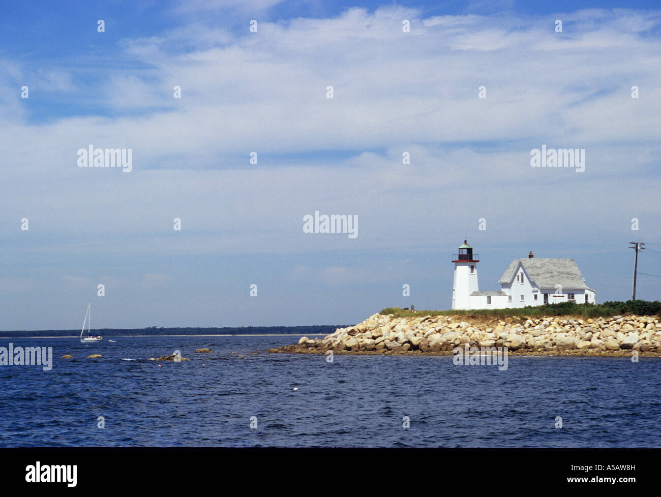 Wings Neck Lighthouse, Pocasset Harbor, Cape Cod USA Stock Photo - Alamy