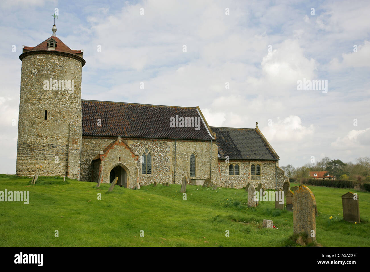 A typical iconic view of Britain a classic Norman built church in ...