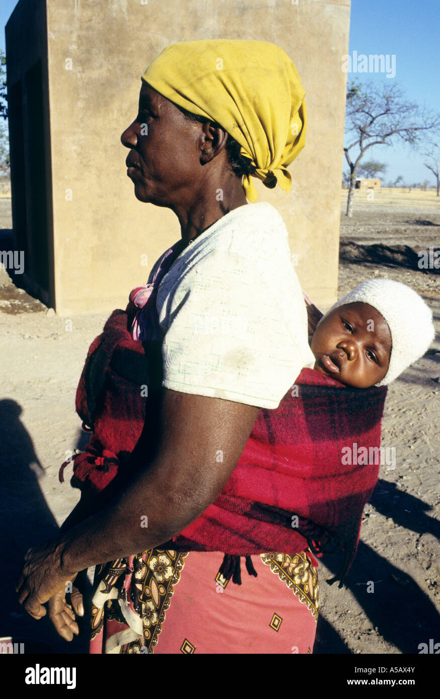 Baby strapped back hi-res stock photography and images - Alamy