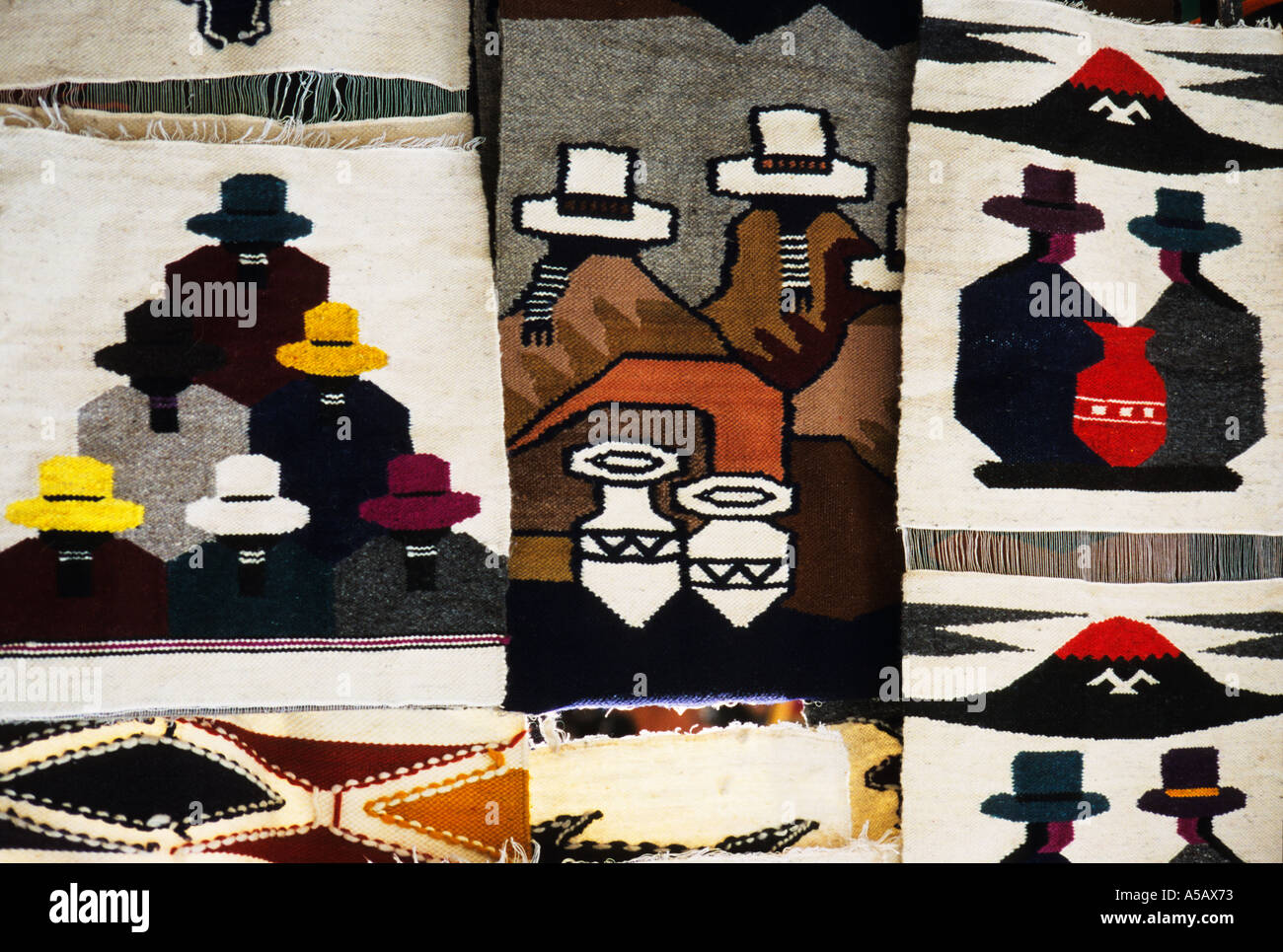 Colourful woven items for sale at Saquisili Market Ecuador Stock Photo ...
