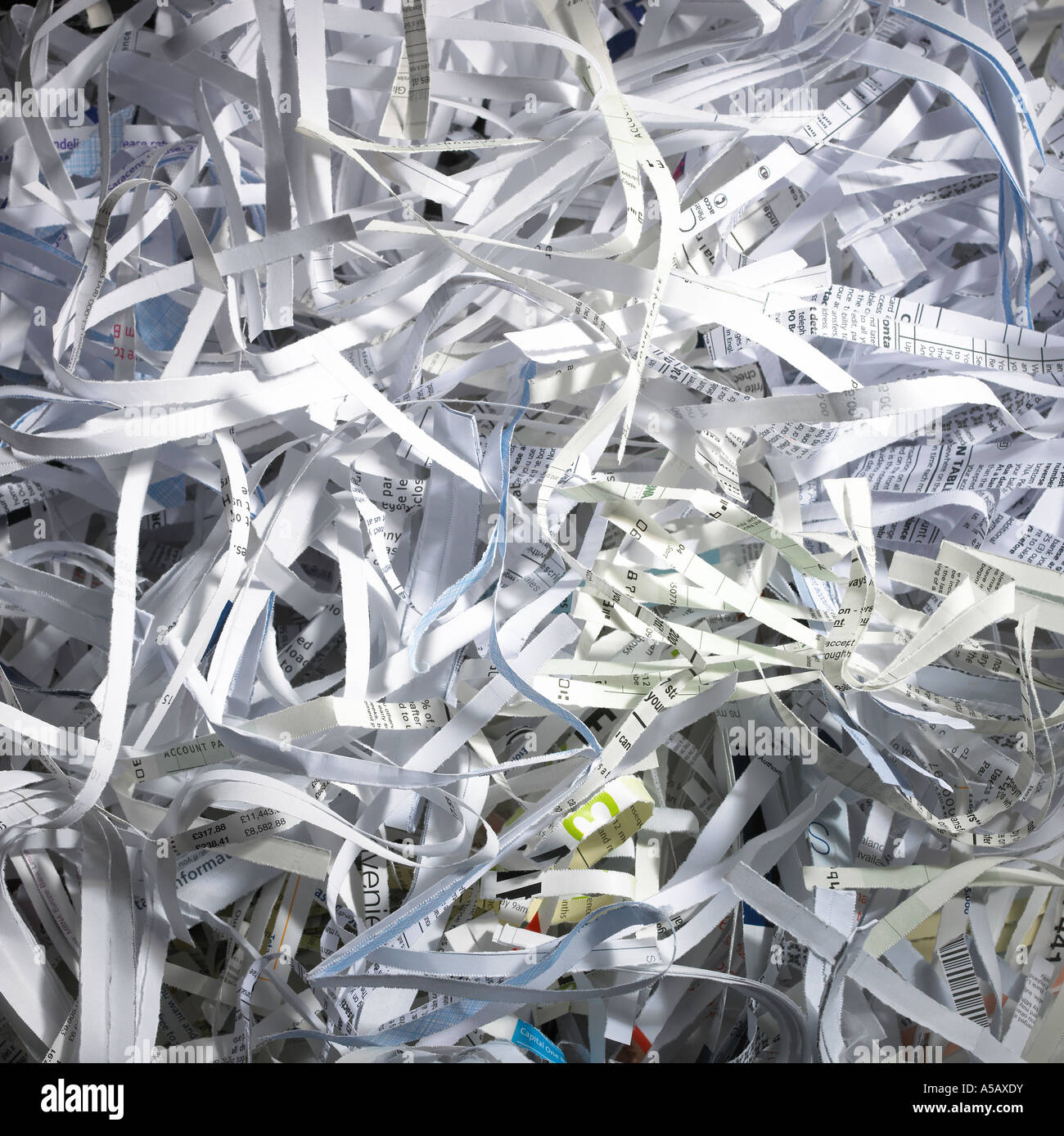 WASTE PAPER FROM DOCUMENT SHREDDER Stock Photo - Alamy