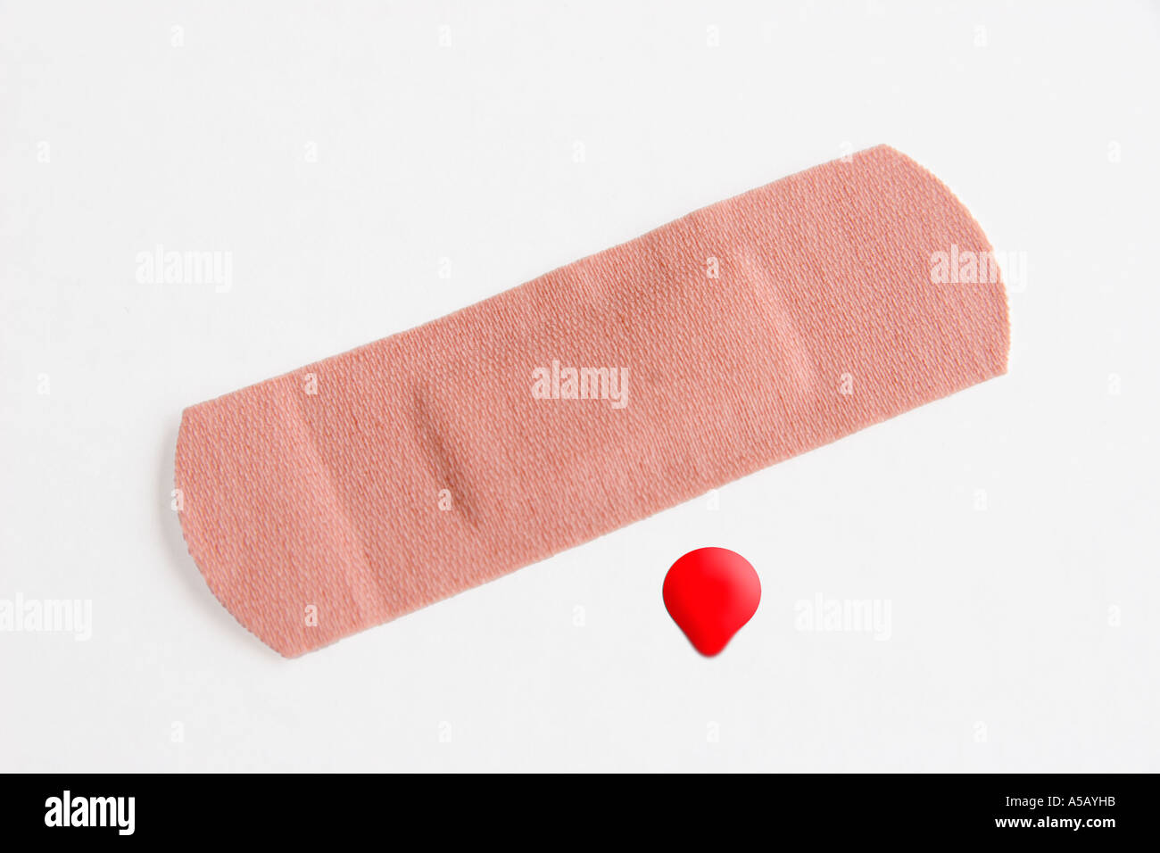 Plaster and fake blood spot Stock Photo - Alamy