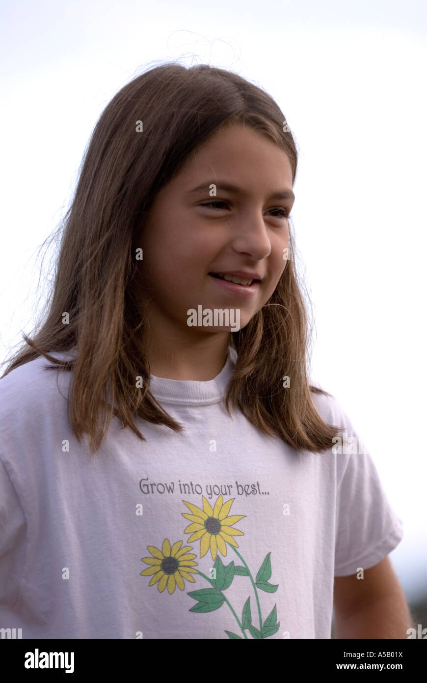 9 year old girl portrait Stock Photo - Alamy