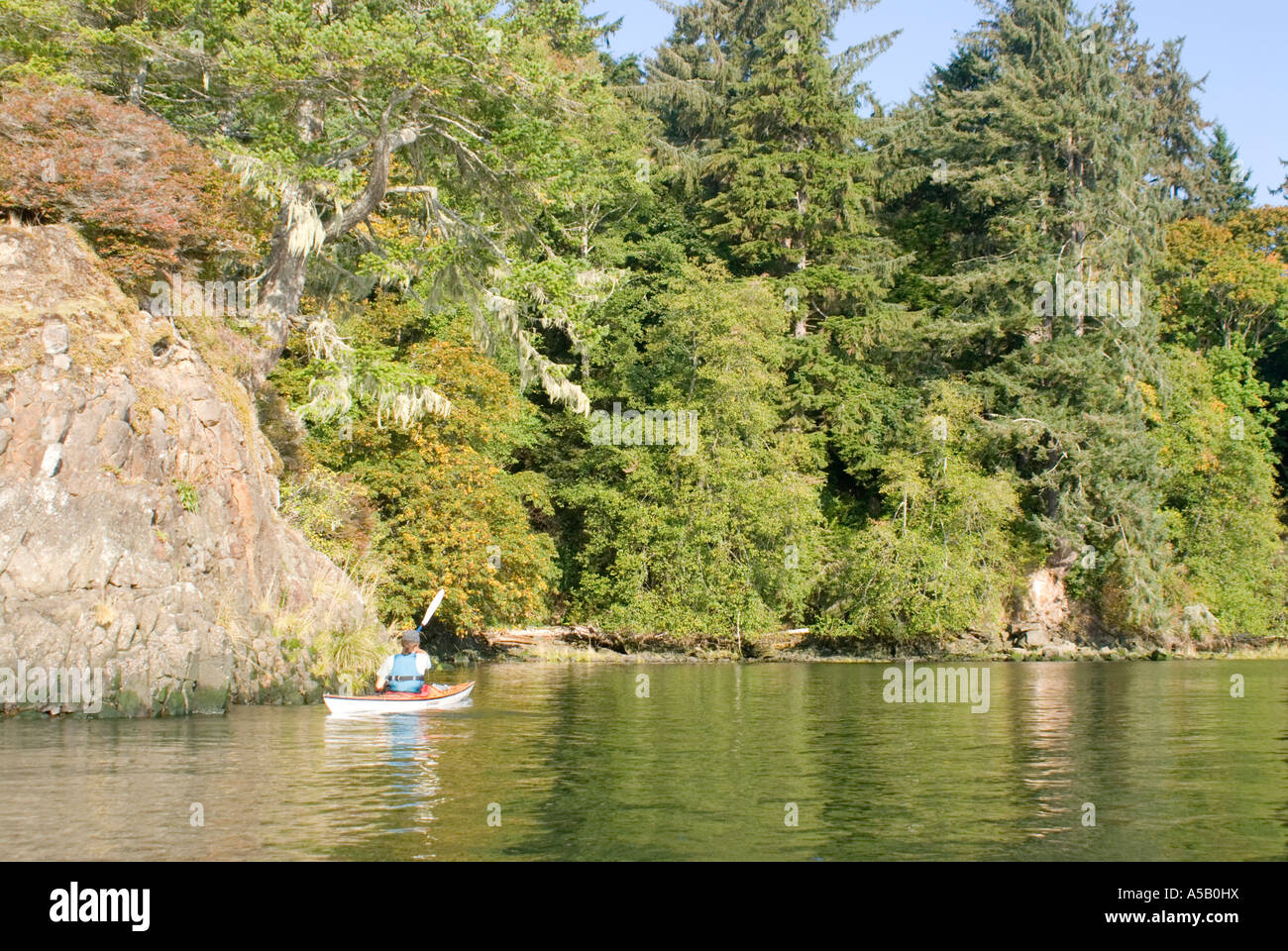 Kayaking on lower Columbia River near Astoria Oregon Stock Photo - Alamy