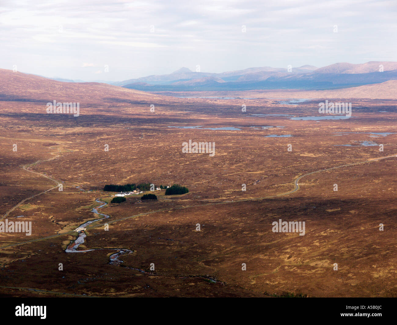 Rannoch Moor and the Kings House Hotel from the slopes of Buachaille ...