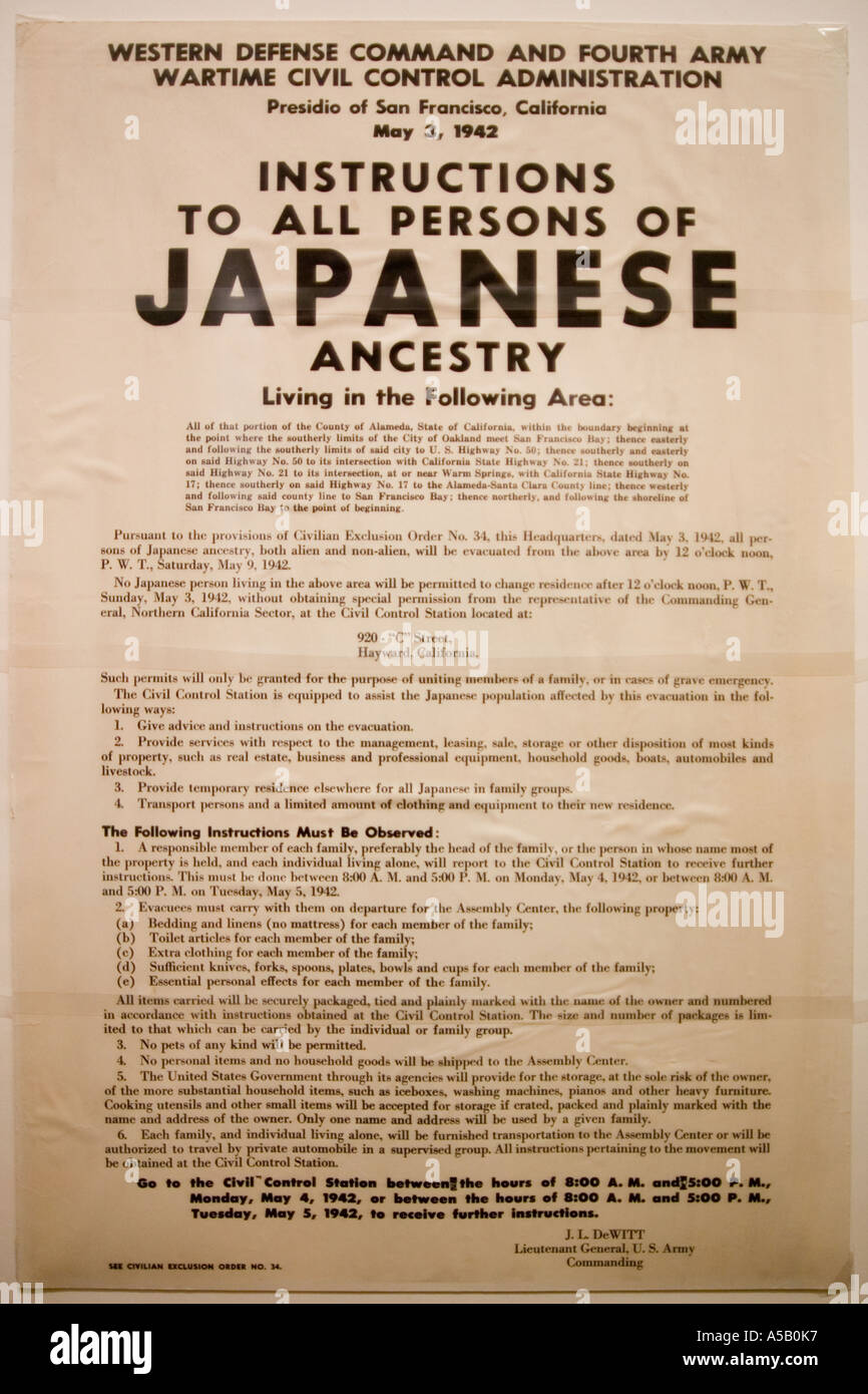 Civilian Exclusion Order ( #34 Stock Photo - Alamy