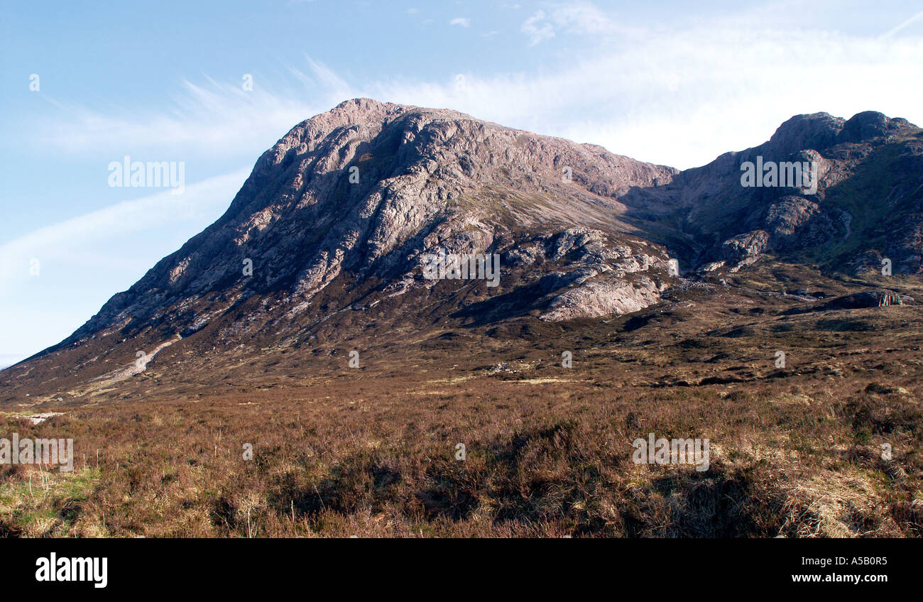 The Stob Dearg peak of Buachaille Etive Mor from the north west with ...