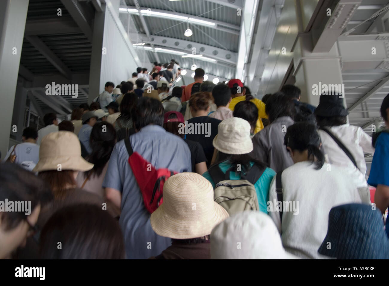 Group of people climbing steps in station Stock Photo - Alamy