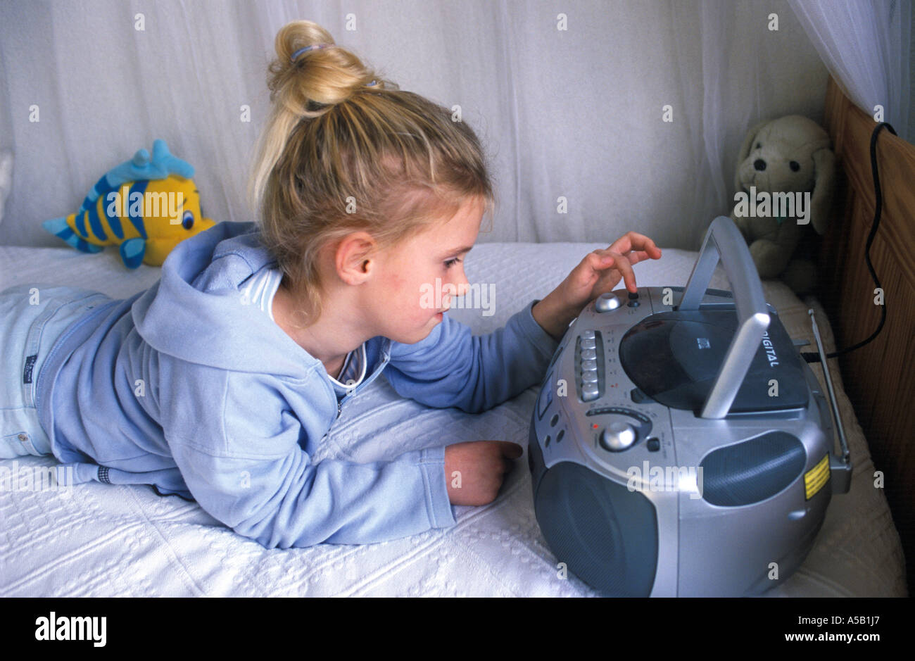 Child Listening To Radio