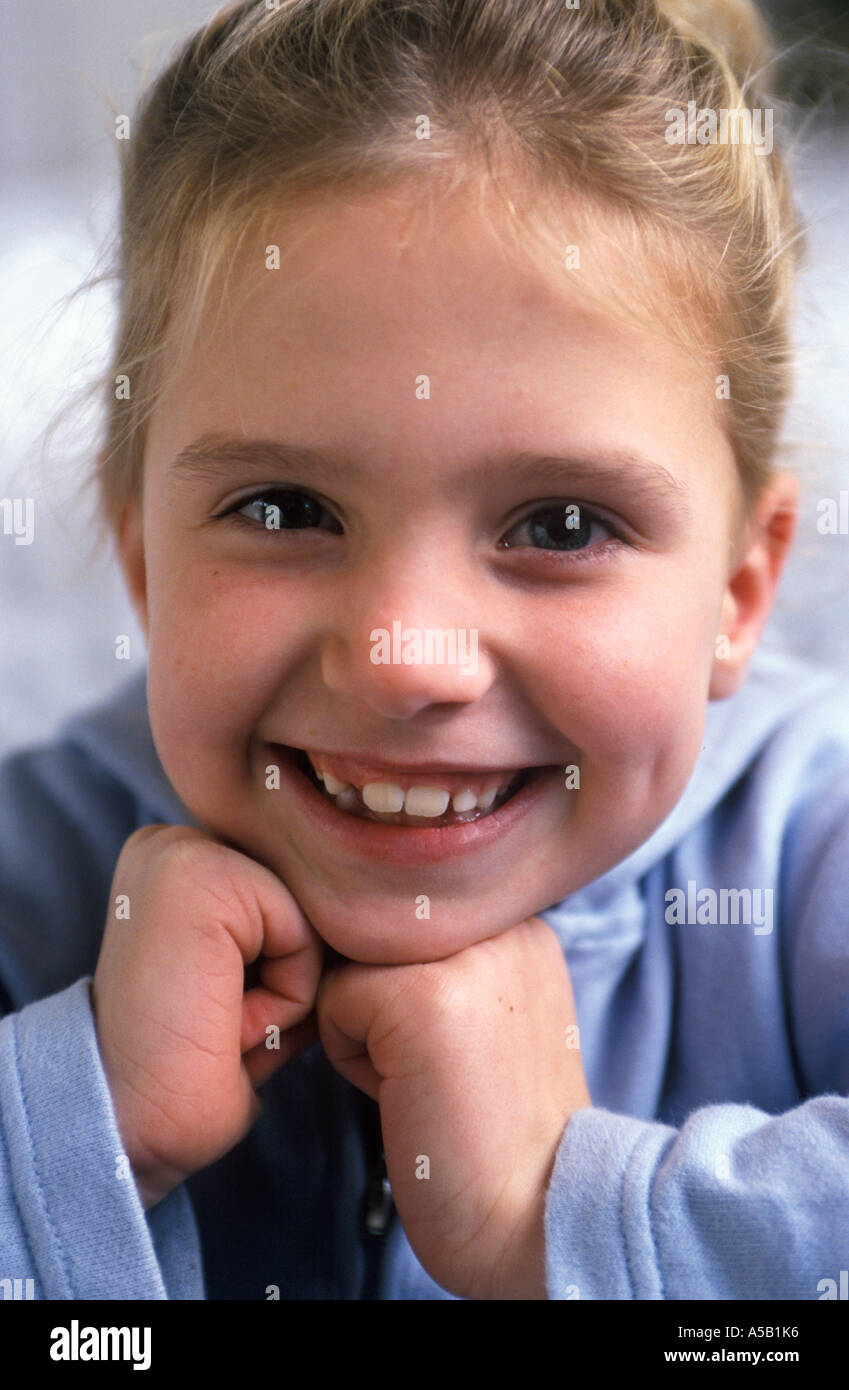 Portrait of a 7 year old girl Stock Photo - Alamy