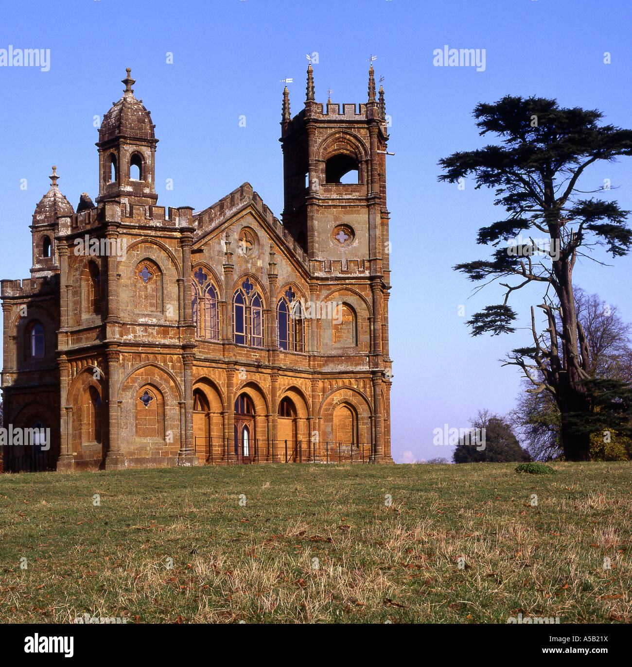 Gothic Temple Folly at Stowe in Buckinghamshire England Stock Photo - Alamy