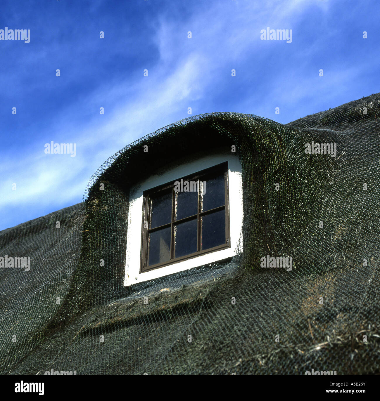 Dormer window in thatched roof Stock Photo - Alamy