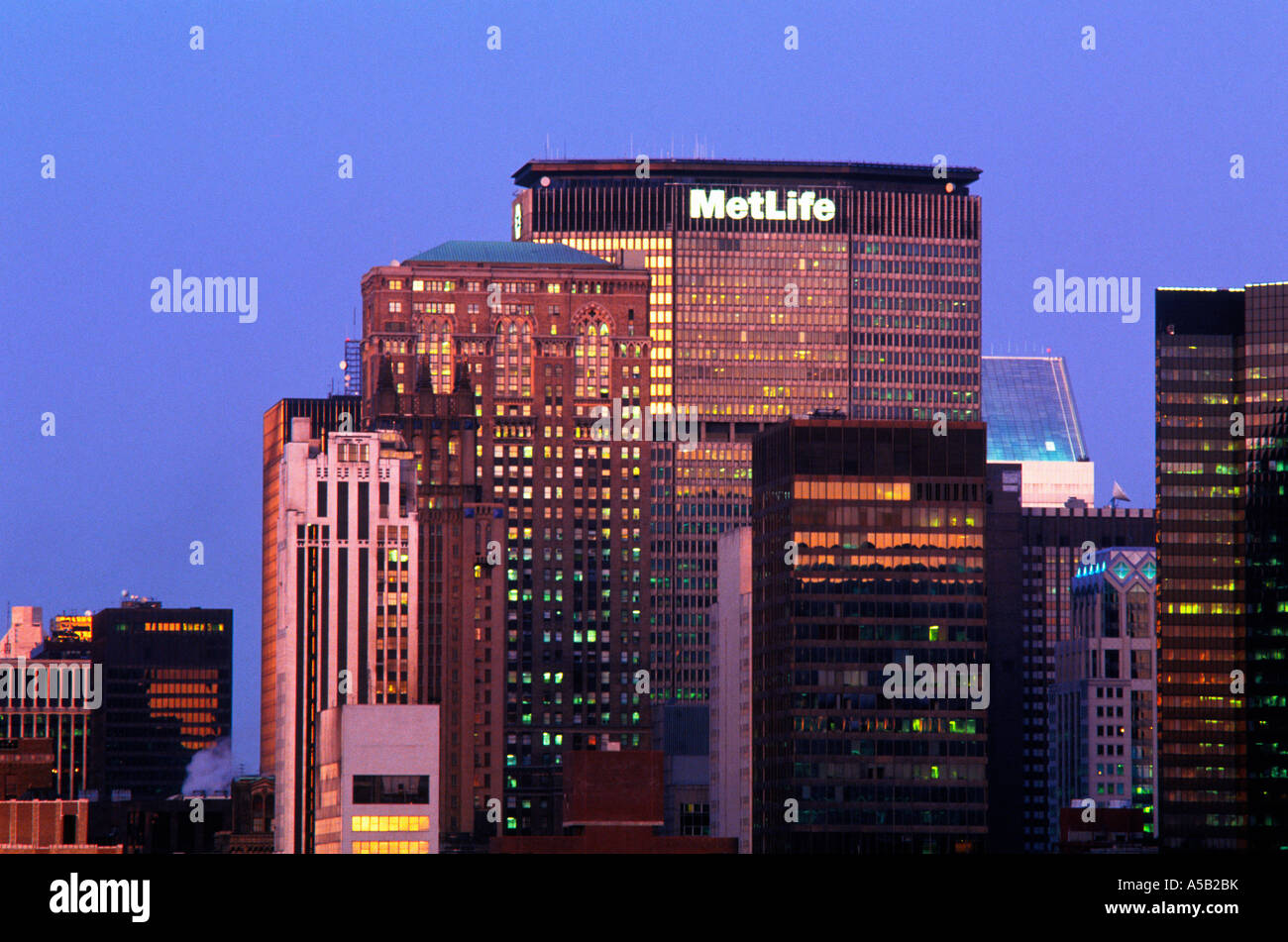 New York City MetLife Building at night. Originally Pan Am Building ...