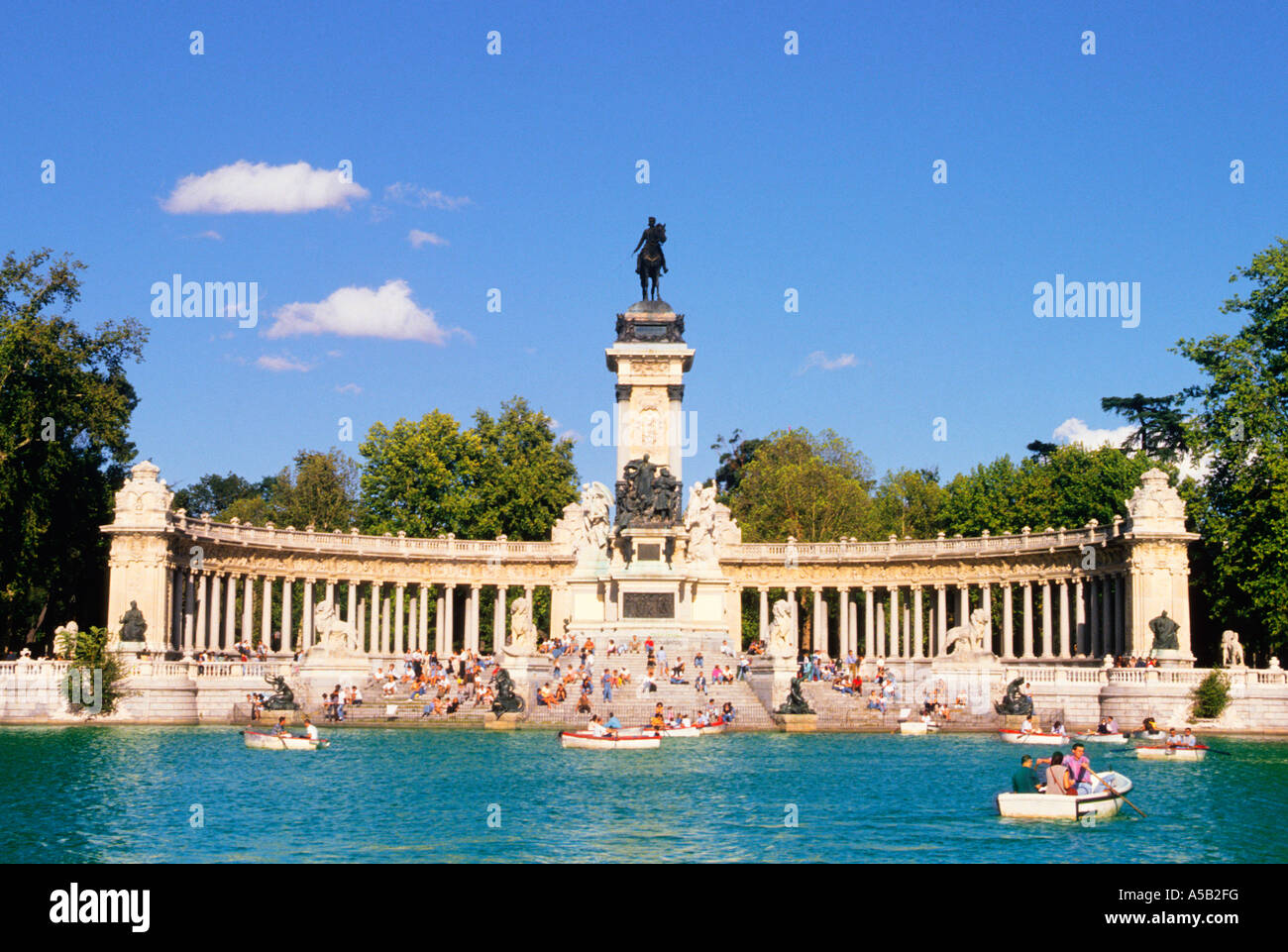 Madrid New Castile Retiro Park Alfonso XII Monument Stock Photo - Alamy
