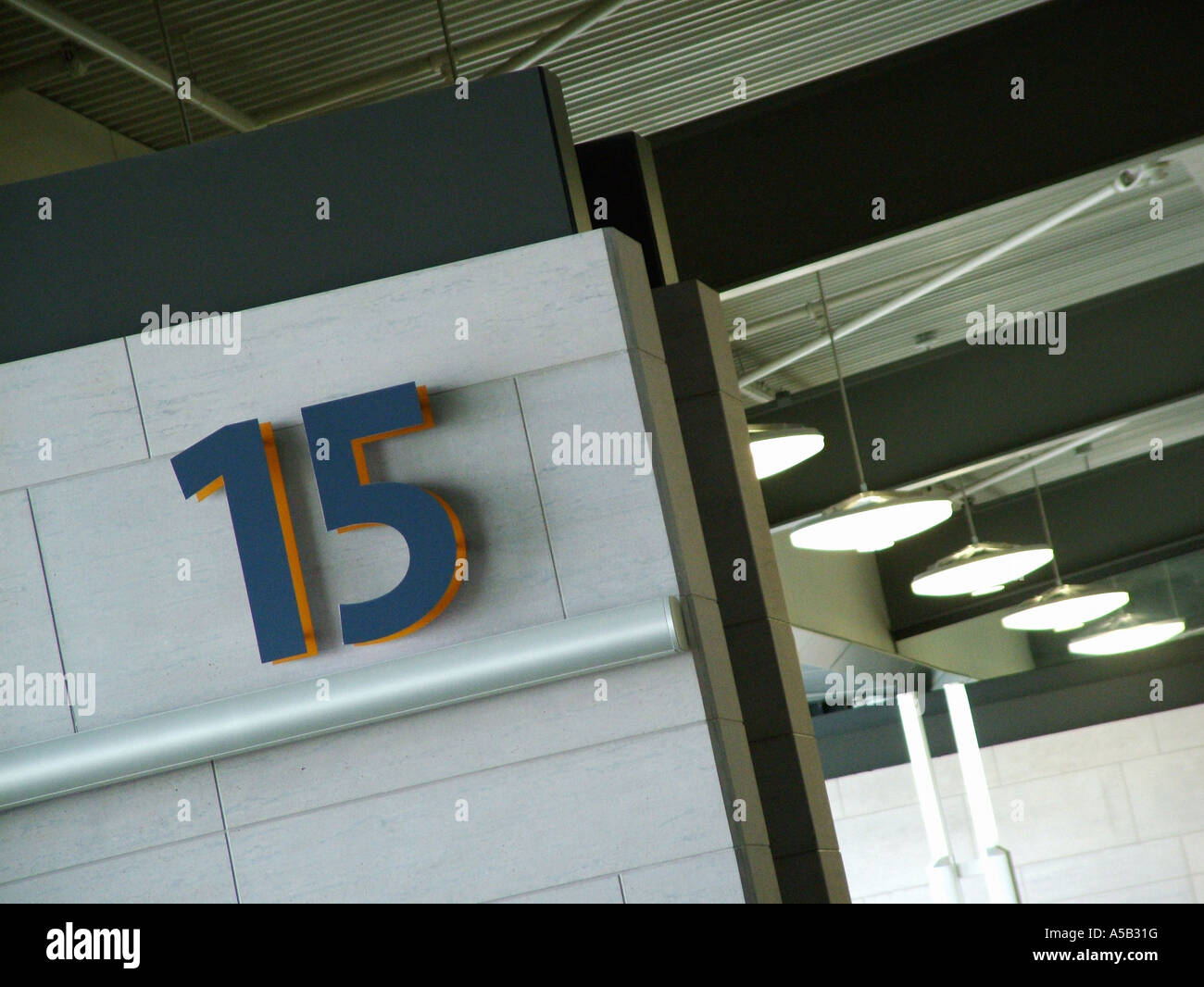 Gate 15 departures gate at airport Stock Photo - Alamy