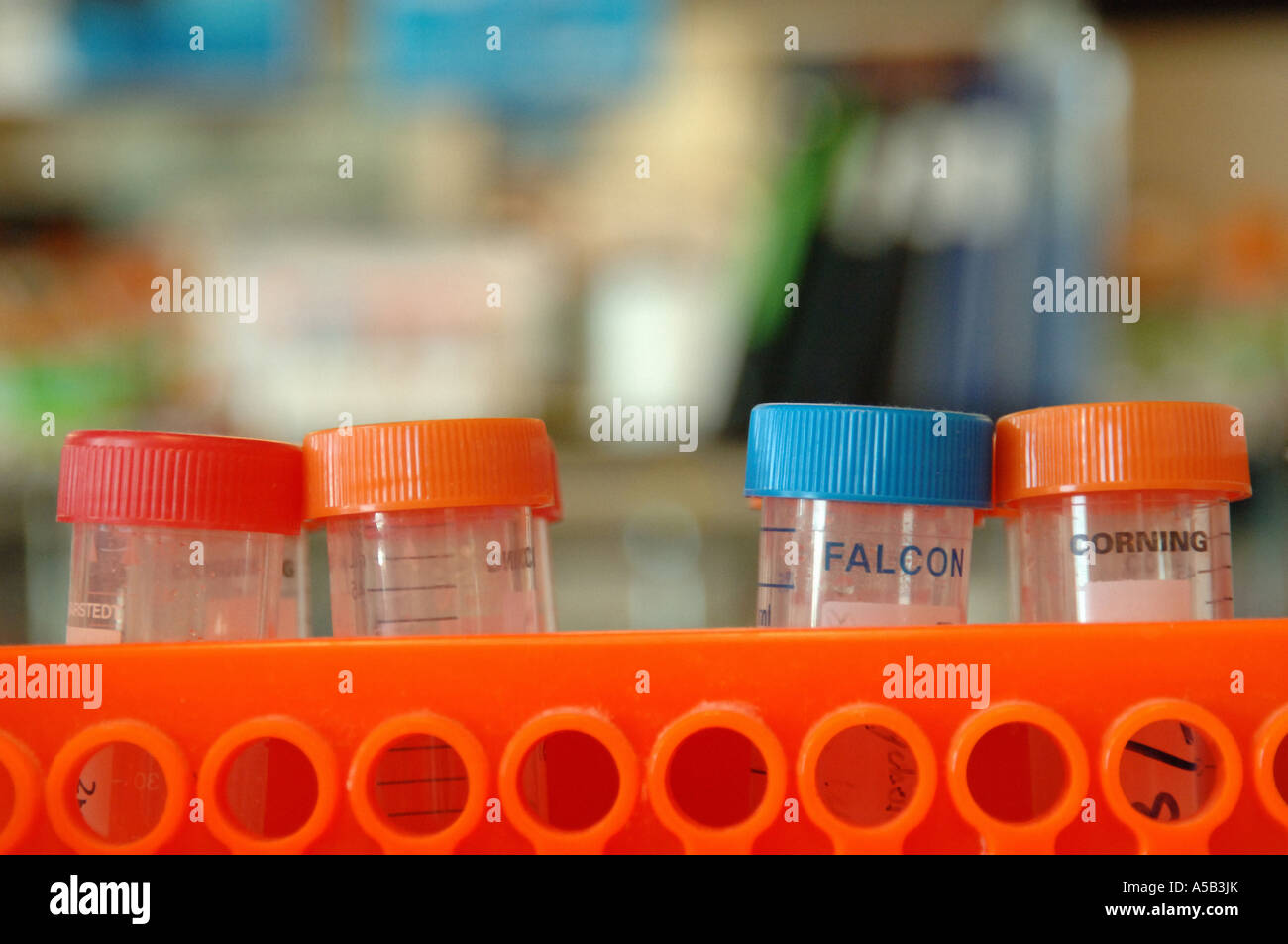 Colorful lab containers Stock Photo - Alamy