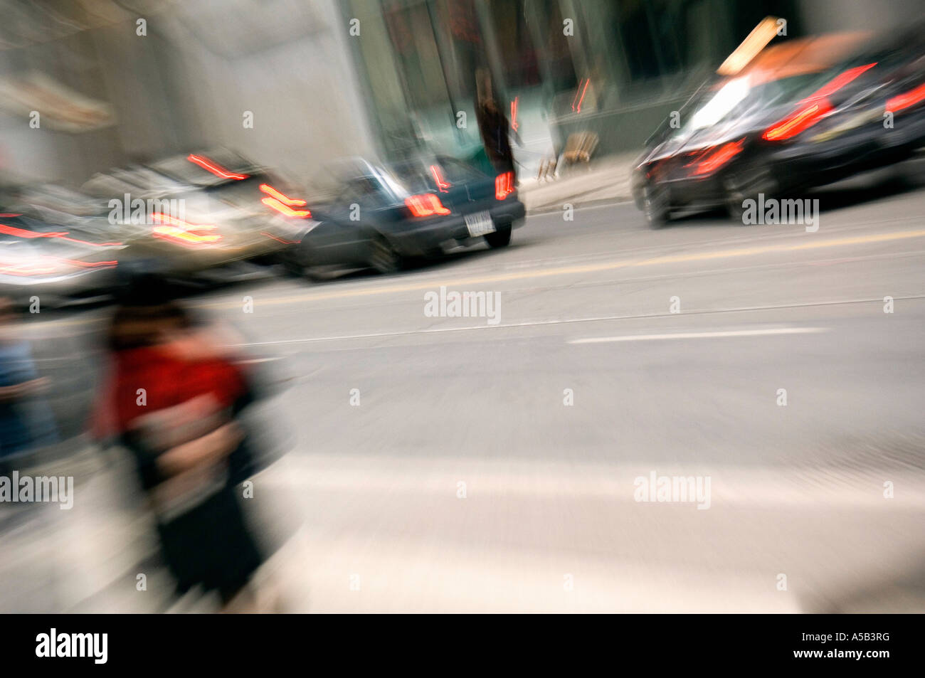 Blurred downtown street scene Stock Photo - Alamy