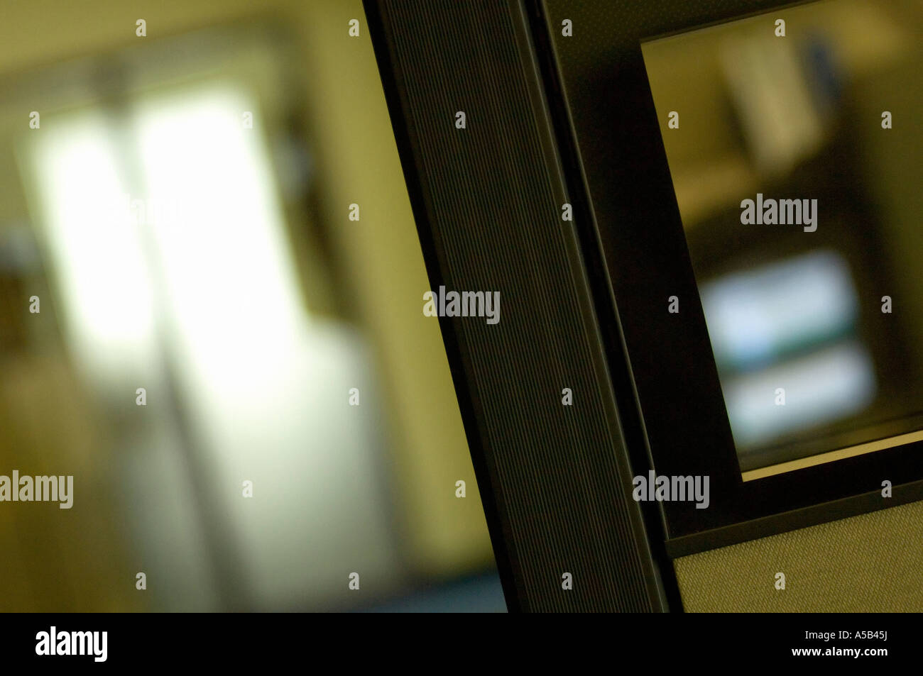 Abstract view of office workplace cubicle Stock Photo - Alamy