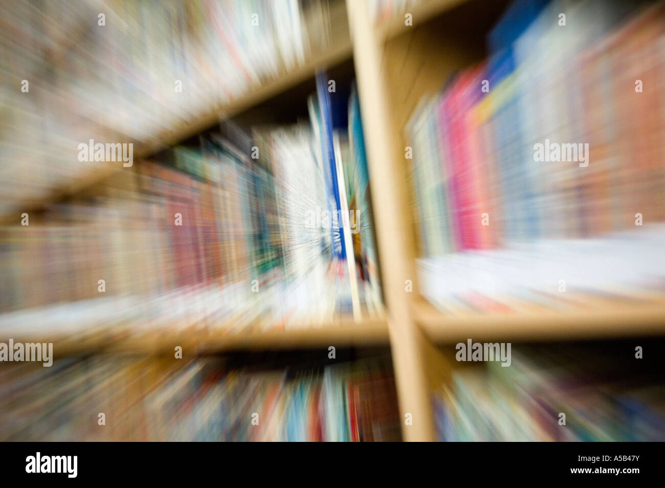 Zoomed books in library Stock Photo - Alamy