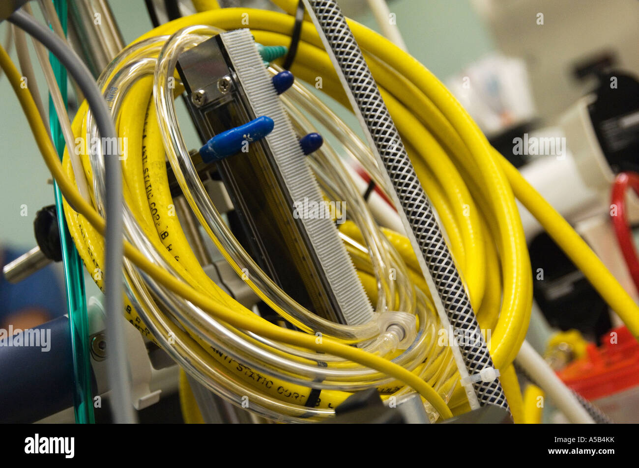 Surgical wires and tubing in hospital operating room Stock Photo - Alamy