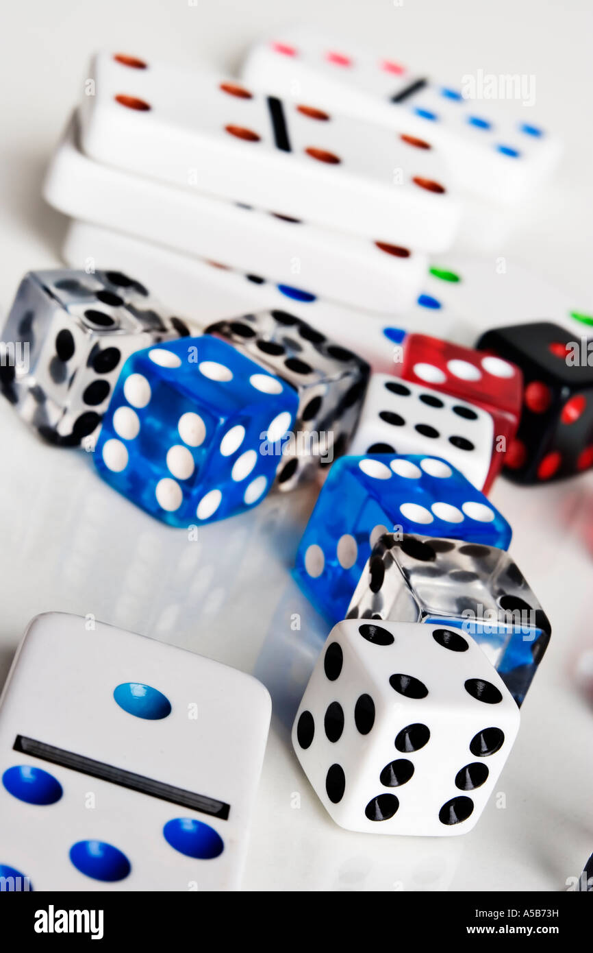 Dice and dominoes Stock Photo - Alamy