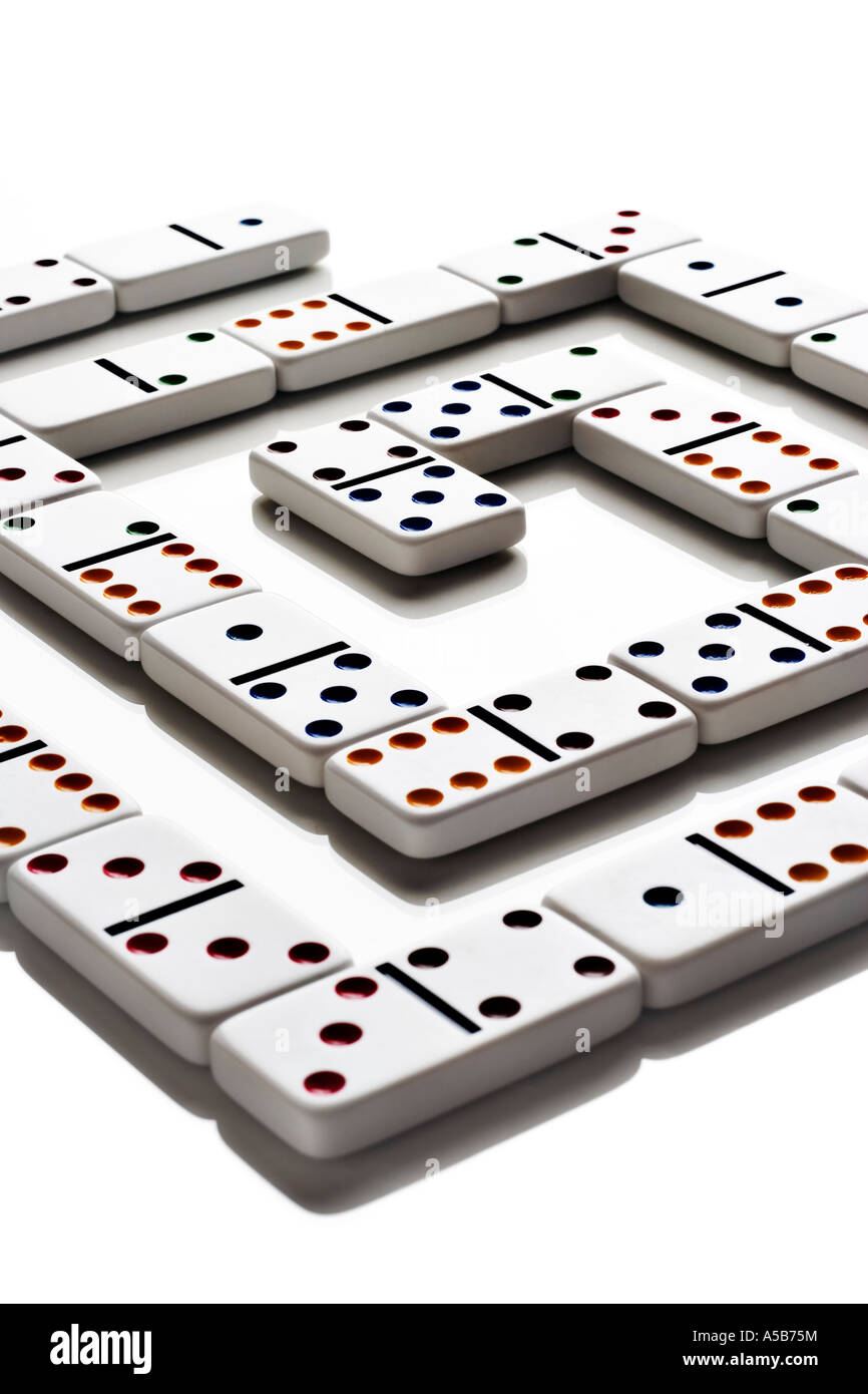 Pattern of dominoes on white Stock Photo - Alamy