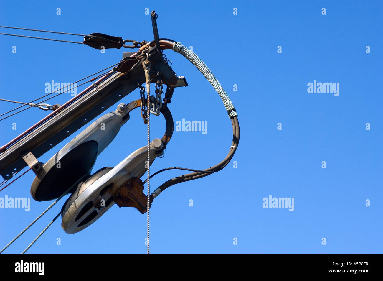 Fishing boat wench Stock Photo - Alamy