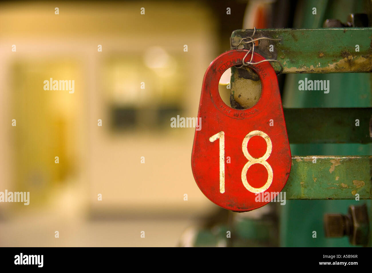 Number 18 on hanging tag Stock Photo - Alamy