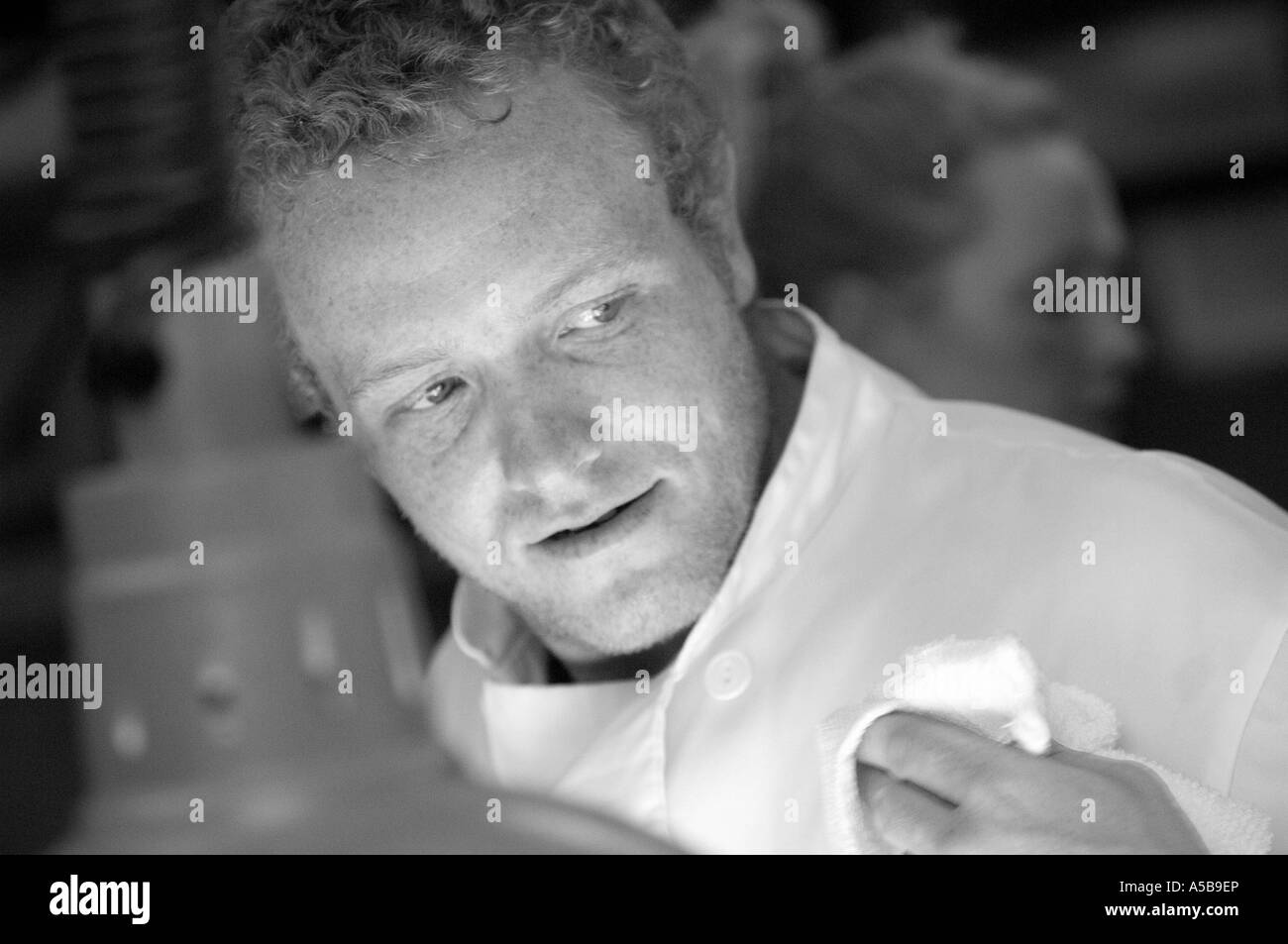 Portrait man working in Black and White Stock Photos & Images - Alamy