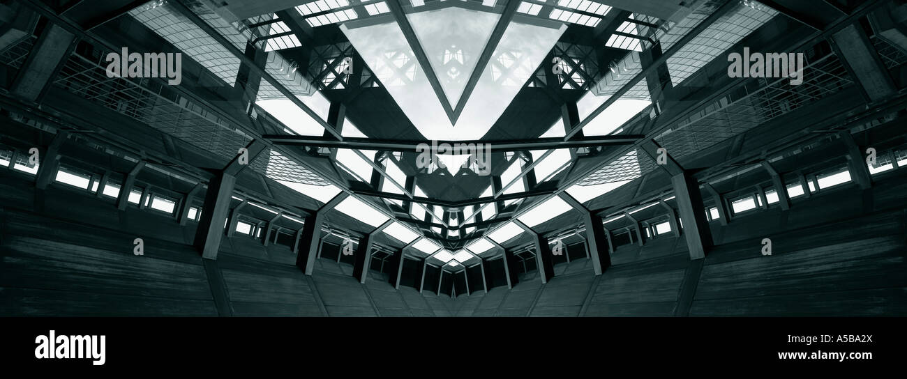 Futuristic converging building structure Stock Photo - Alamy