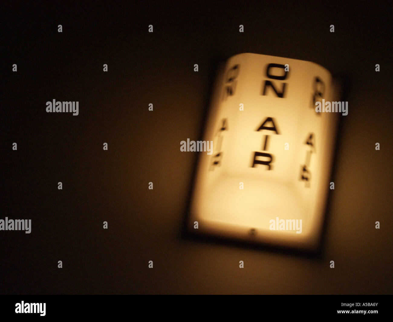 On air warning sign Stock Photo - Alamy