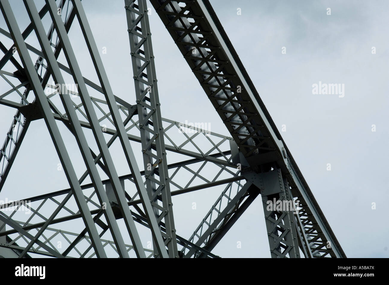 Stable architectural girder and framing structure on metal bridge Stock ...