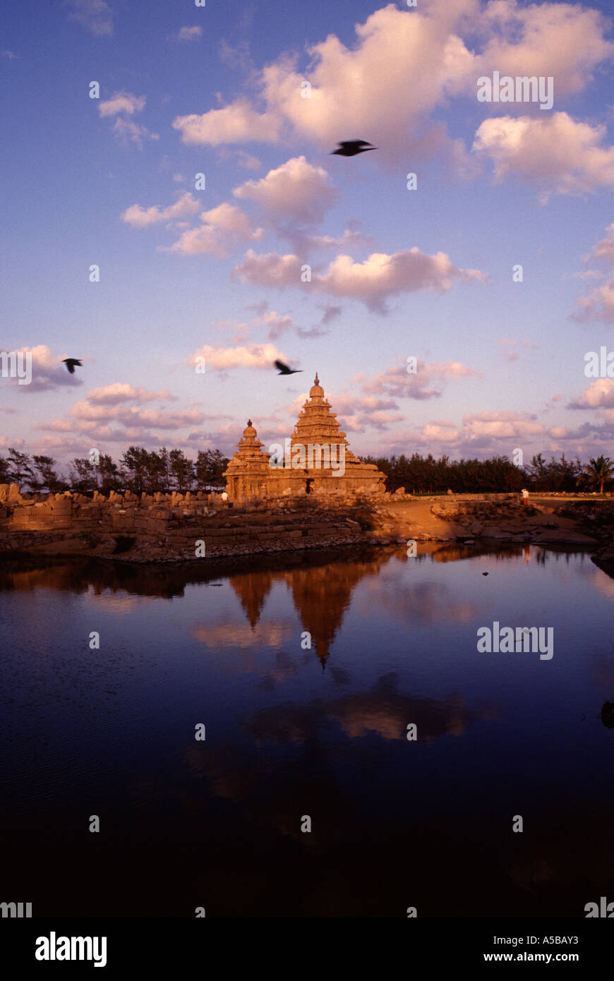 View of the structural Shore Temple complex dating from the 8th century ...