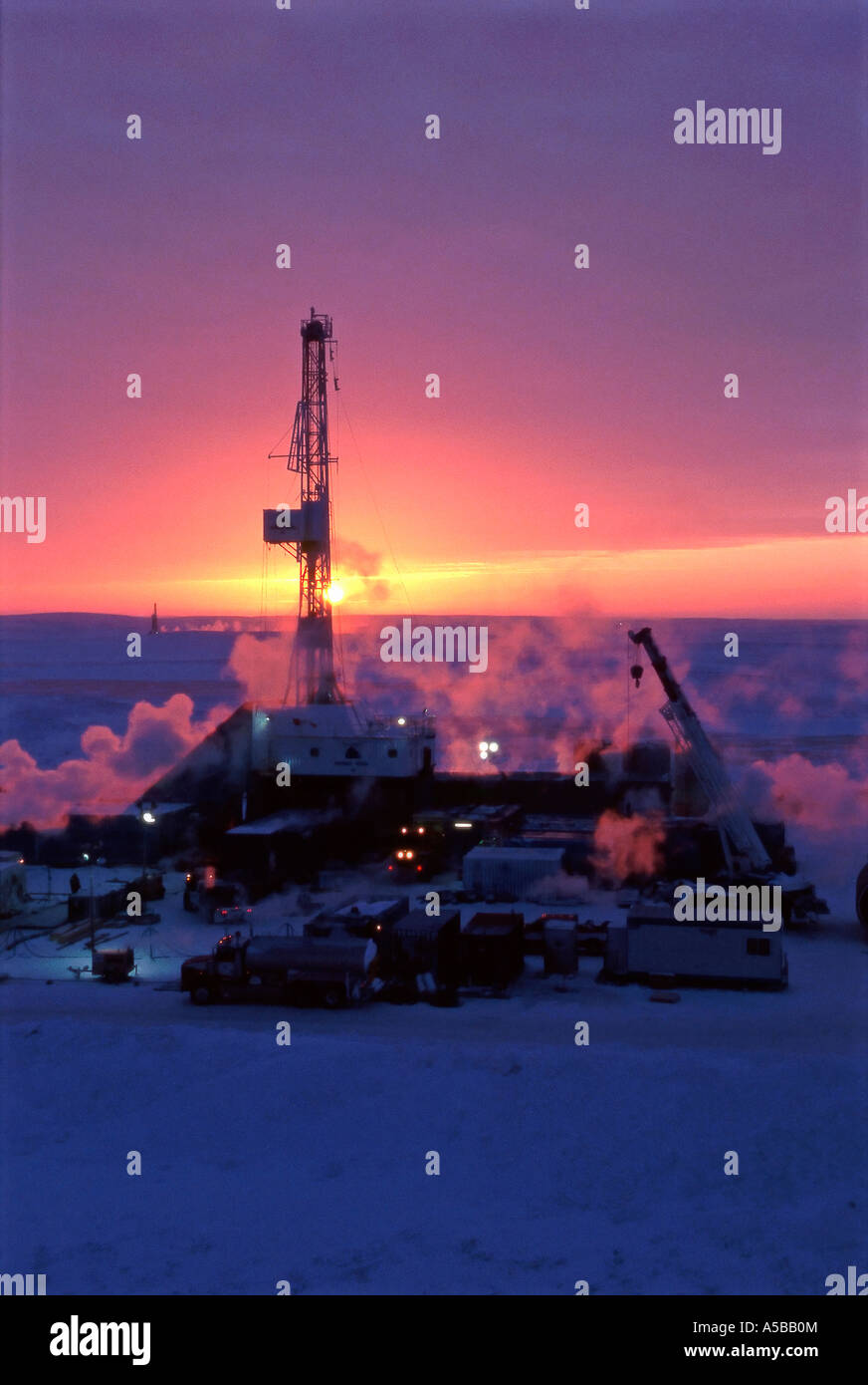 Oil rig on arctic exploration site Stock Photo - Alamy