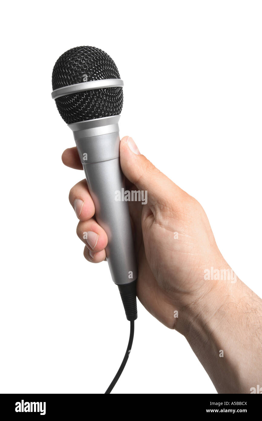 Hand holding microphone hi-res stock photography and images - Alamy