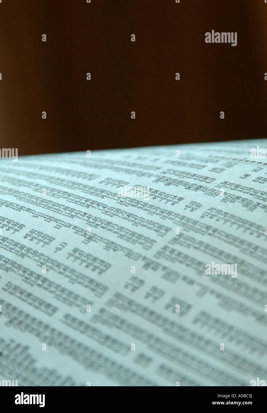 Financial section of a newspaper Stock Photo - Alamy