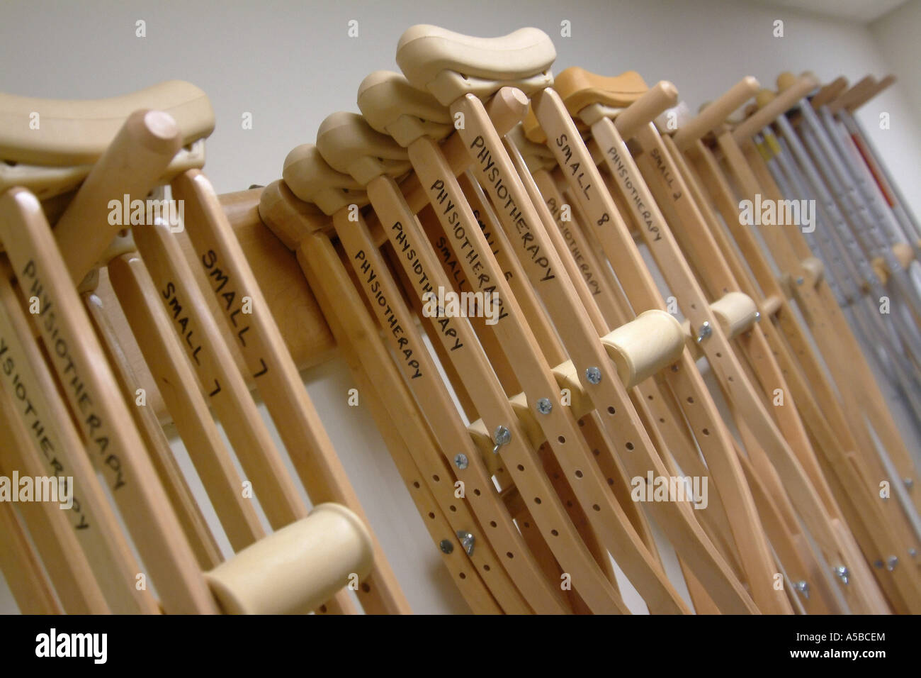 Rack of crutches Stock Photo - Alamy