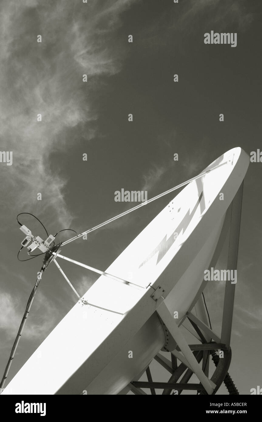 B&W communications satellite dish Stock Photo - Alamy