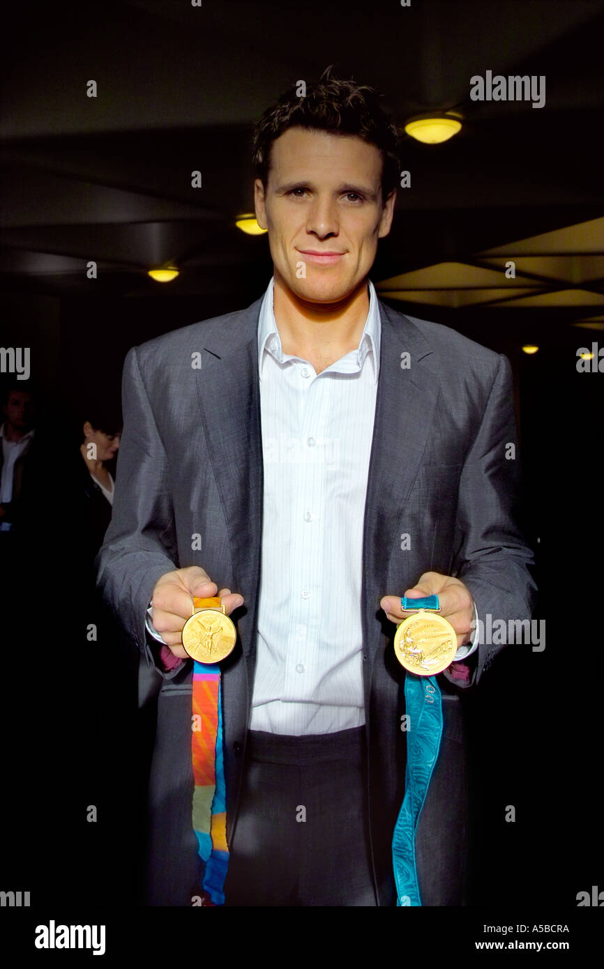 Steve Cracknell two times Olympic gold medal holder with his gold ...