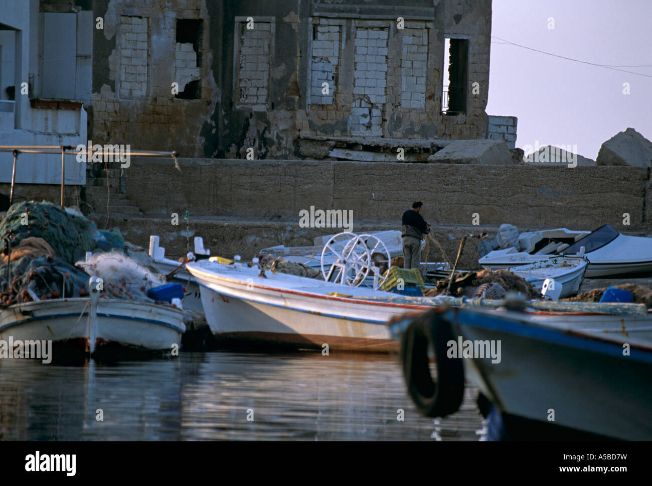Fishing port in Saida Lebanon Stock Photo - Alamy