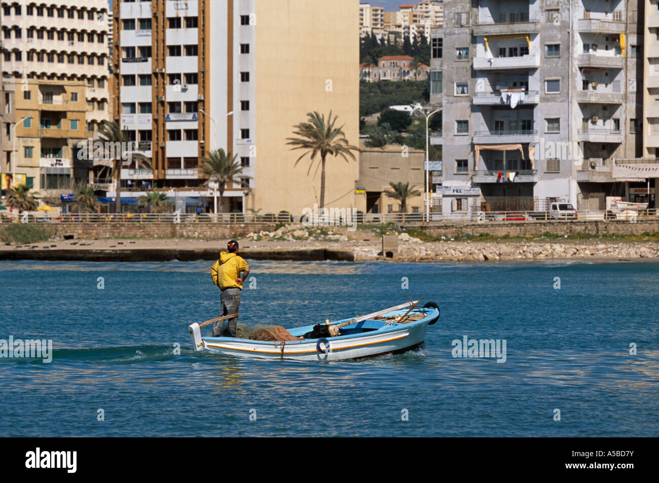 A fisherman at Saida Lebanon Stock Photo - Alamy