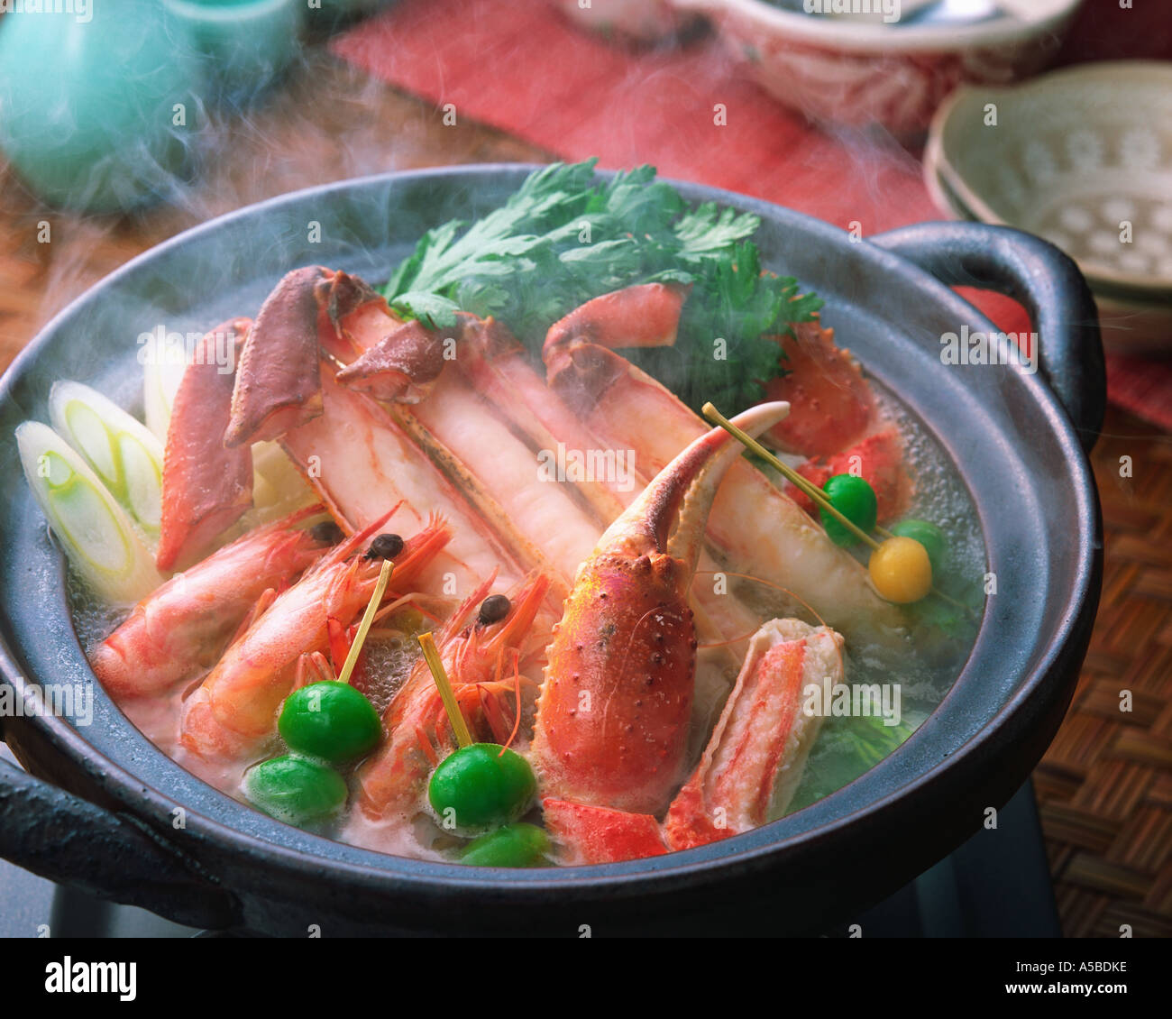 Boiled crab in pot Stock Photo - Alamy