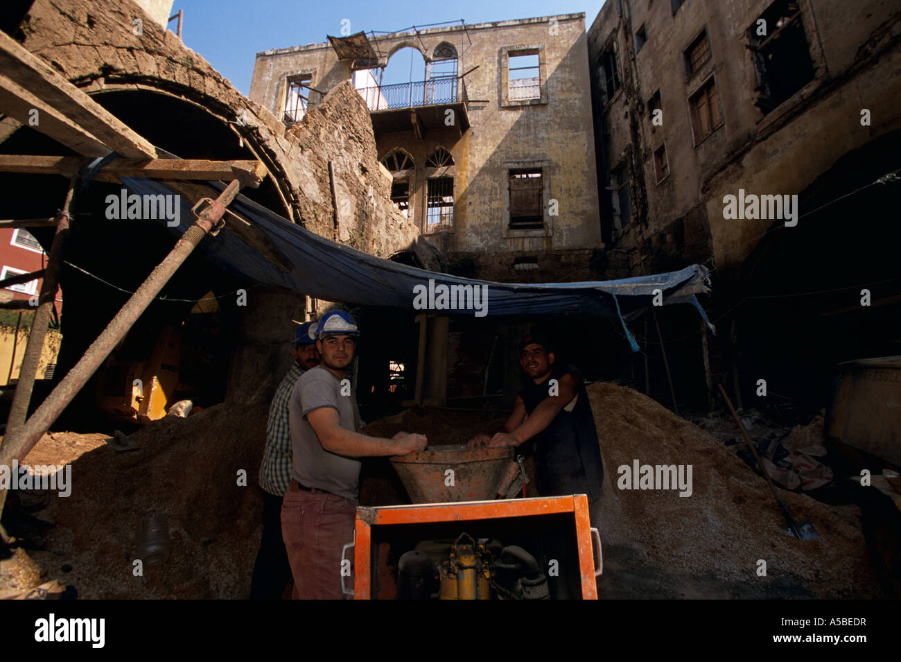Construction workers in Beirut Stock Photo - Alamy