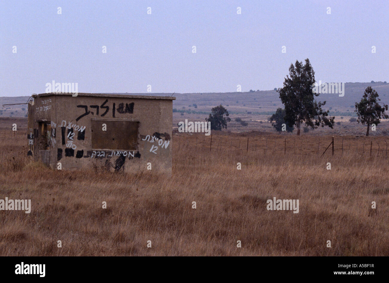 Graffiti on hut in remote area, Golan Heights, Jerusalem Stock Photo ...