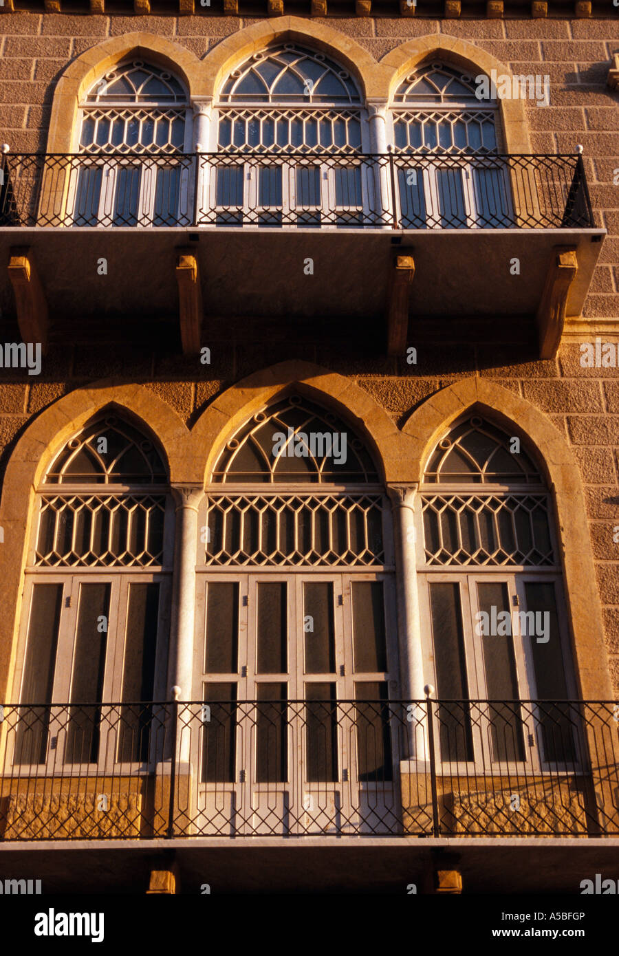 Ottoman architecture windows in Beirut Stock Photo - Alamy