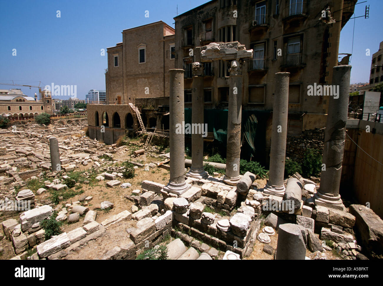 A view of the Roman ruins Beirut Stock Photo - Alamy