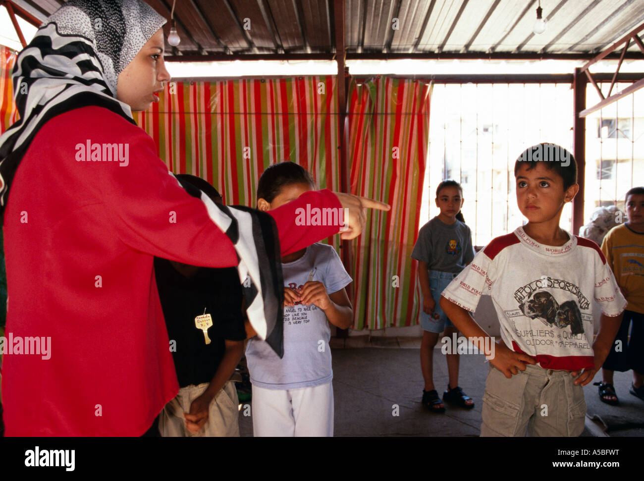 Children at the Shatila Palestinian refugee camp in Beirut Stock Photo ...