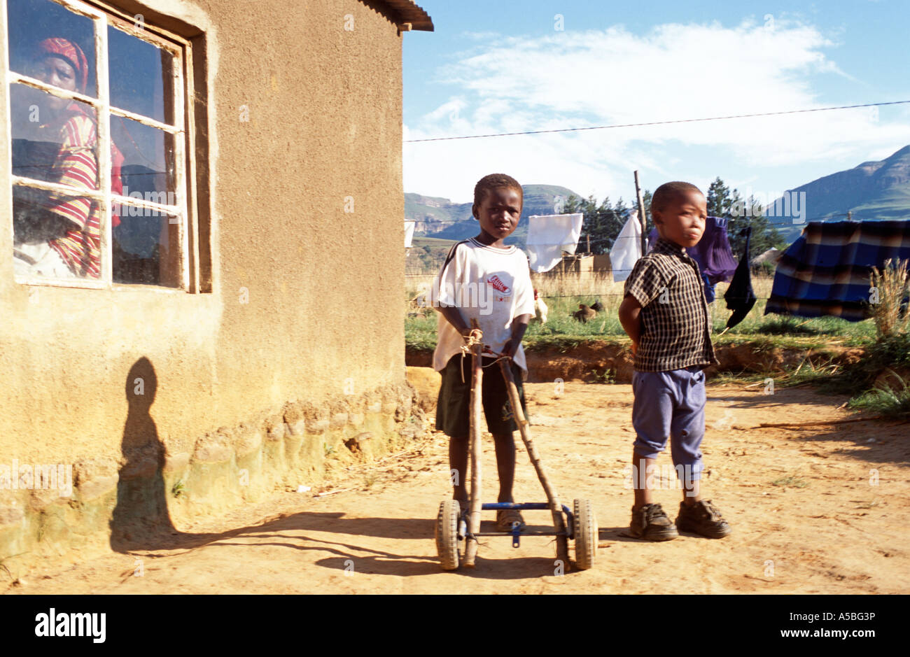 African children playing outside home, South Africa Stock Photo - Alamy